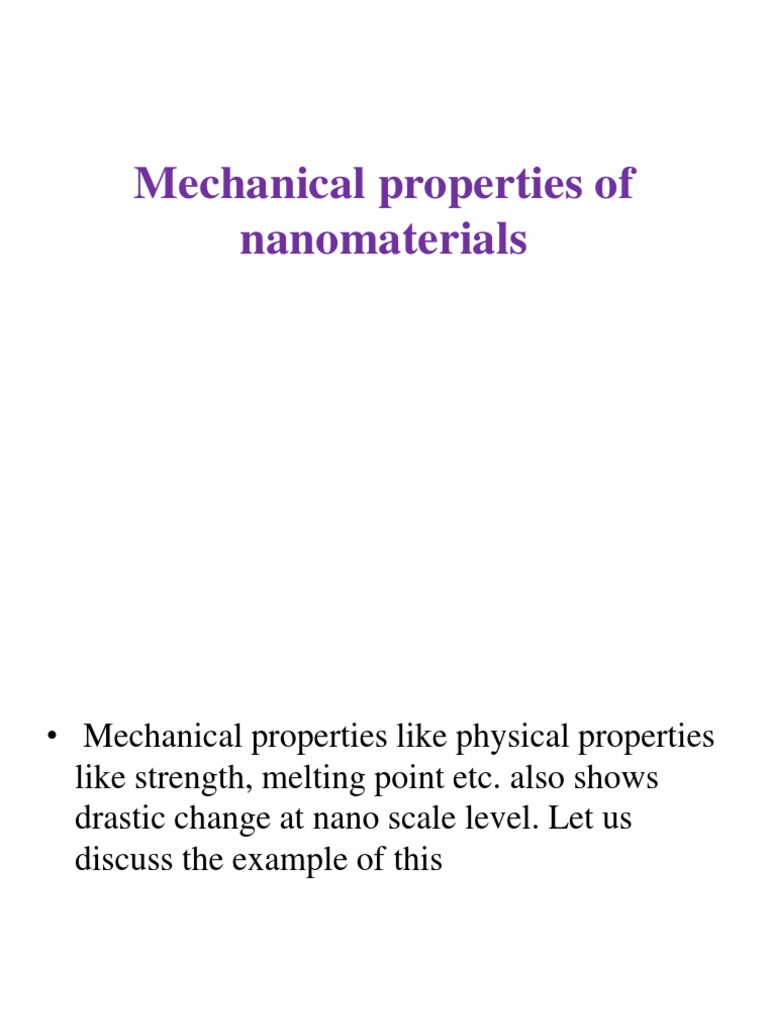 Mechanical Properties of Nanomaterials | PDF | Ceramics | Nanomaterials