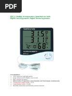 HTC-1 Clock-Humidity & Temperature Digital LCD Instructions | PDF