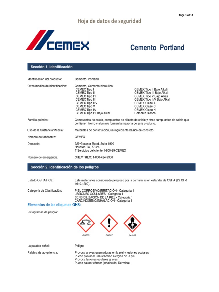 8.- Cemento Cemex Portlan.pdf | Quemar | Cemento