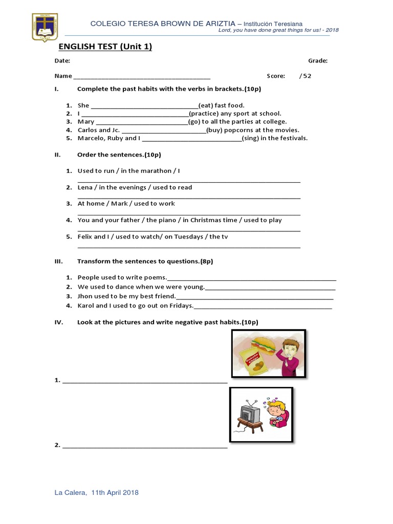 English Test Unit 1 Standard | PDF | Style (Fiction) | Linguistic Typology