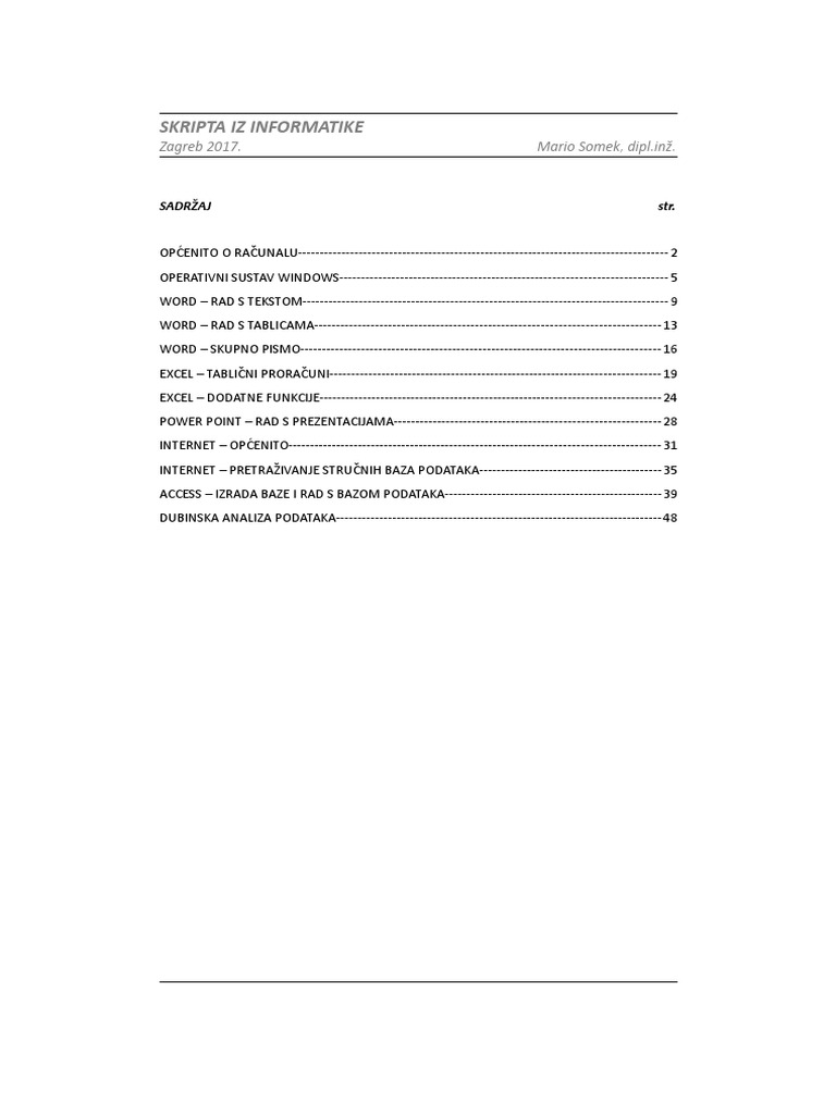 Skripta Vjezbe 2017 | PDF