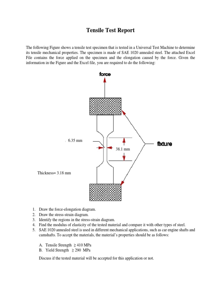 Tensile Test Report | PDF