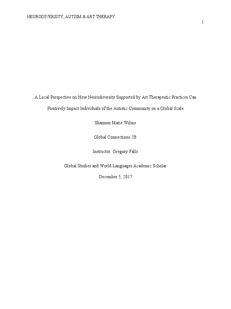 Final Draft For Senior Project | PDF | Autism | Art Therapy