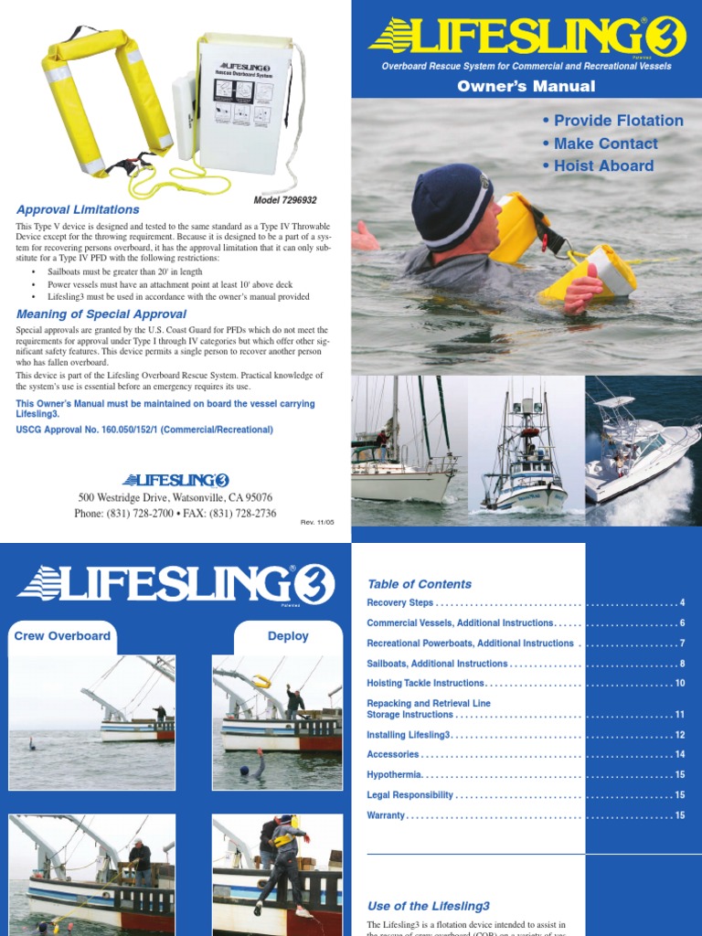 Life Sling 3 Manual | Boats | Watercraft | Free 30-day Trial | Scribd