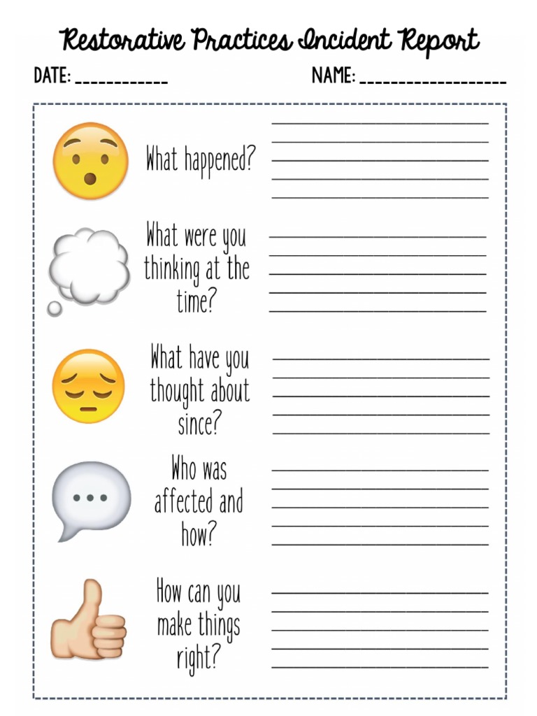 Restorative Practices Report Template | PDF
