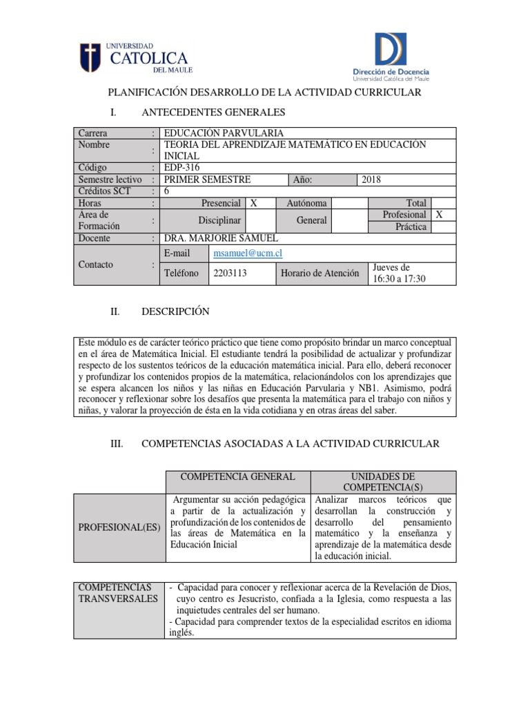 Syllabus Edp-316 M. Matematica | PDF | Jardín de infancia | Enseñanza ... Syllabus Edp-316 M. Matematica | PDF | Jardín de infancia | Enseñanza ...