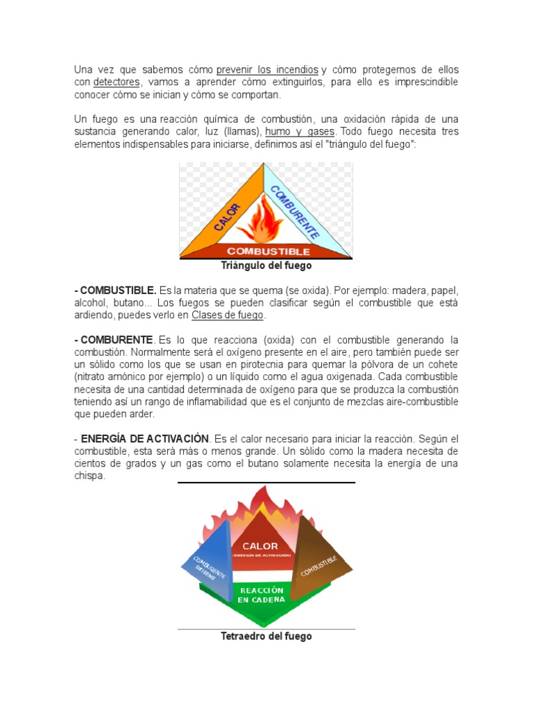 Teoria Del Fuego | PDF | Combustión | Incendios