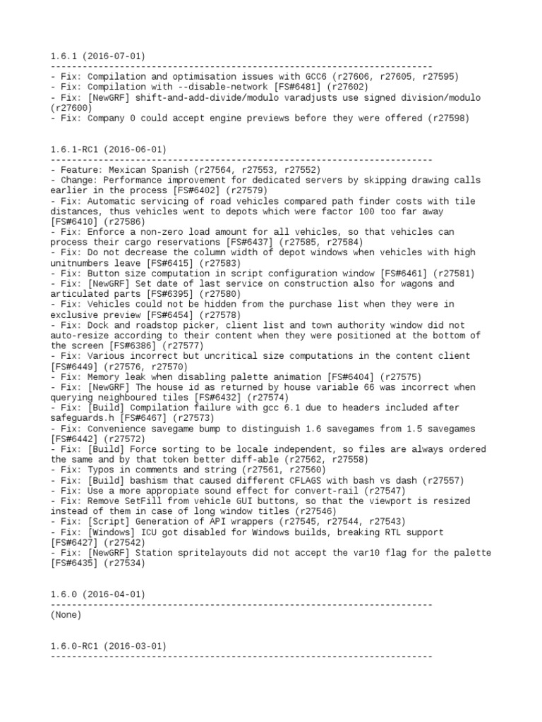 Change Log | PDF | Parameter (Computer Programming) | Scripting Language