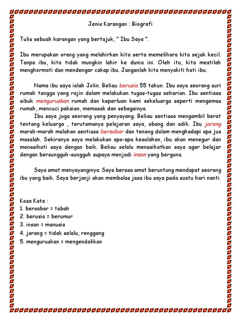 Jenis Karangan Cikgu Saf 2018 | PDF