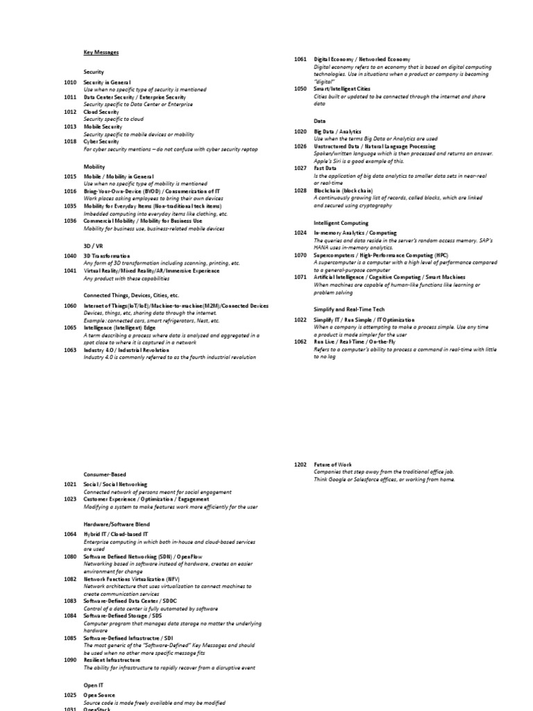 Key Messages Descriptions | PDF | Computer Security | Security