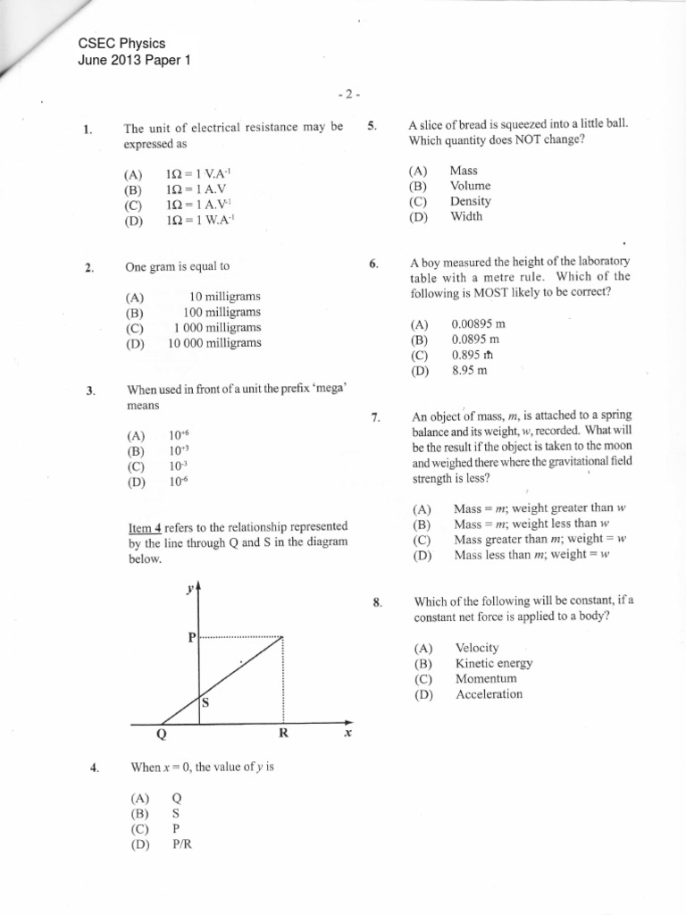 CSEC Physics Paper 2 Practice Questions | PDF | Atomic Nucleus | Neutron