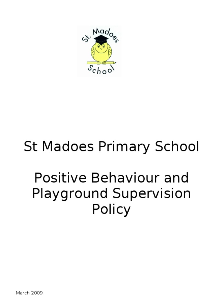 Positive Behaviour and Playground Supervision Policy | PDF | Playground ...
