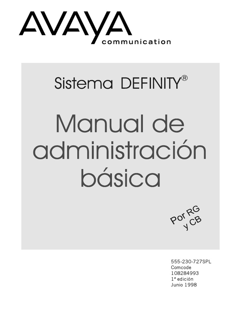Manual de Administracion Basica Sistema DEFINITY | PDF | Terminal de ...