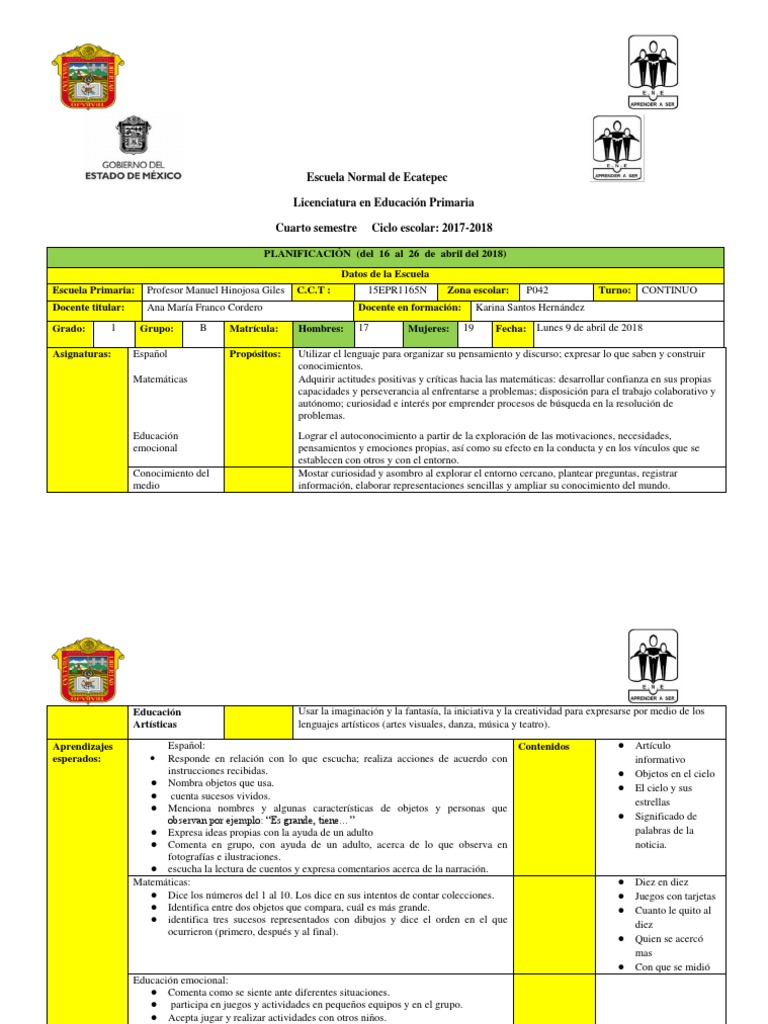 Formato Planeacion POR PROYECTO | Maestros | Educación primaria