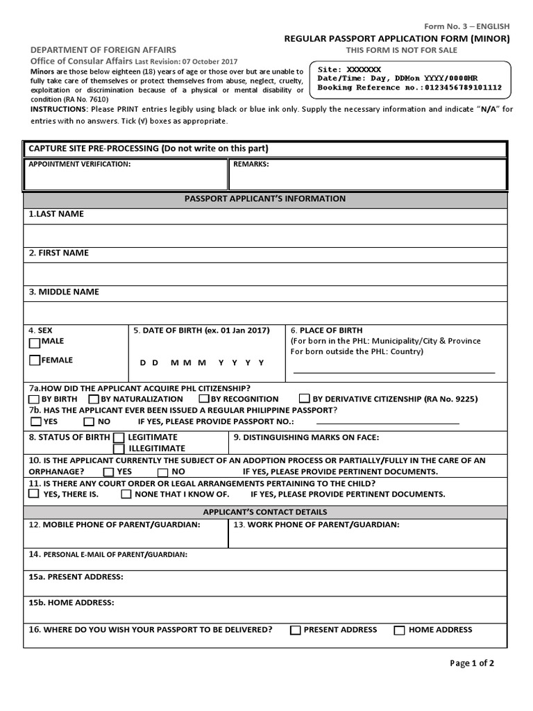 CAPTURE SITE PRE-PROCESSING (Do Not Write On This Part) : Department of ...