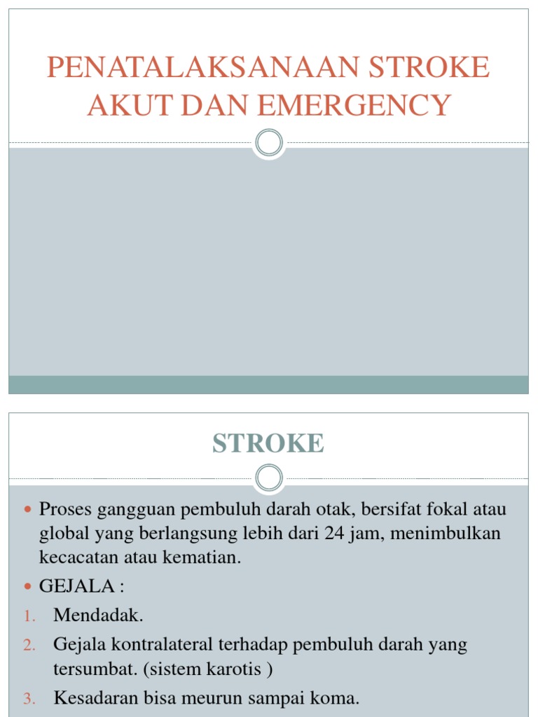Penatalaksanaan Stroke Akut | PDF