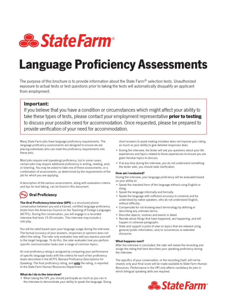 Language Proficiency Assessments: Important | PDF | Educational ...