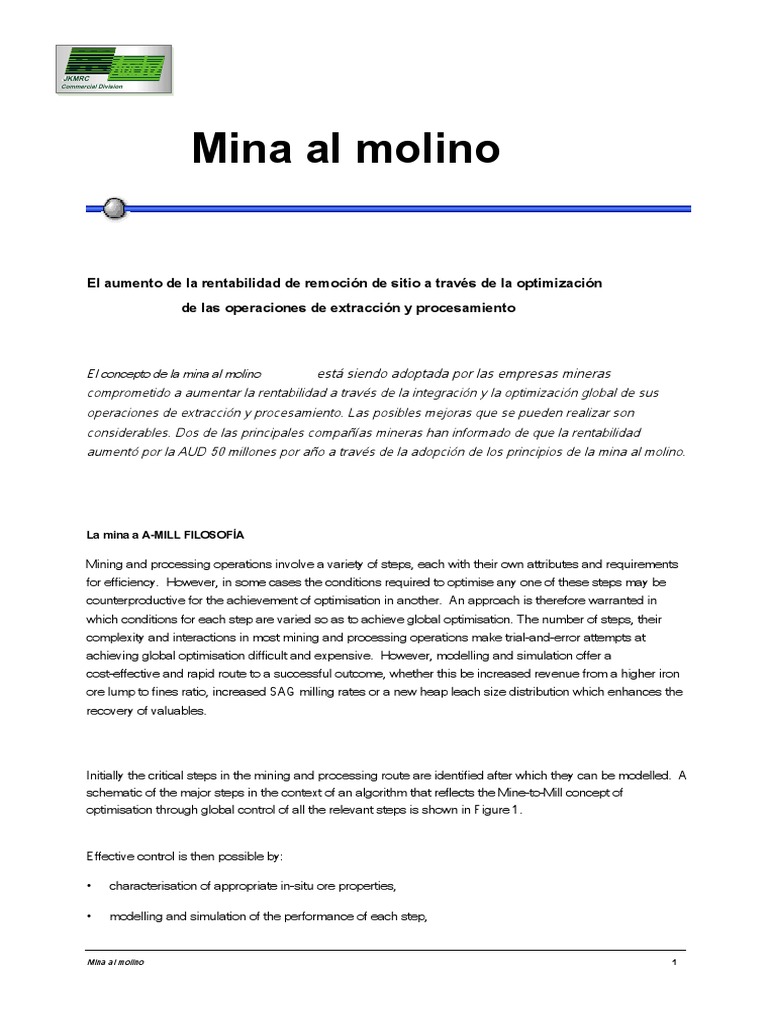 Mine To Mills | PDF | Mill (Grinding) | Conceptual Model