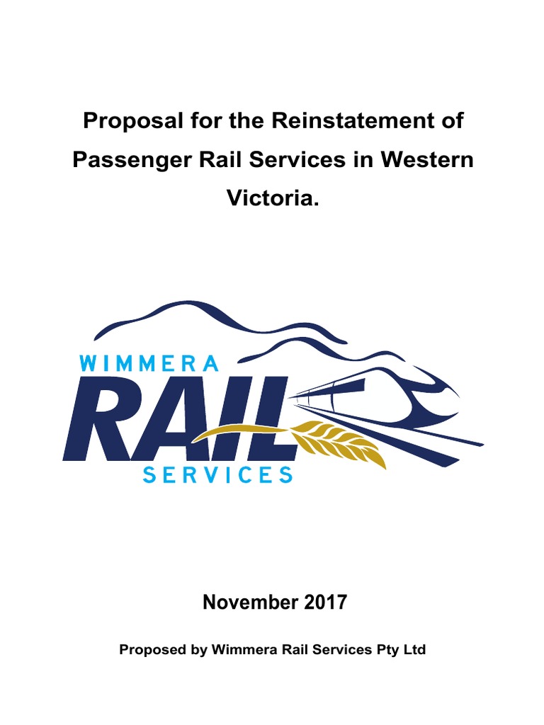 Proposal For The Reinstatement of Passenger Rail Services in Western ...