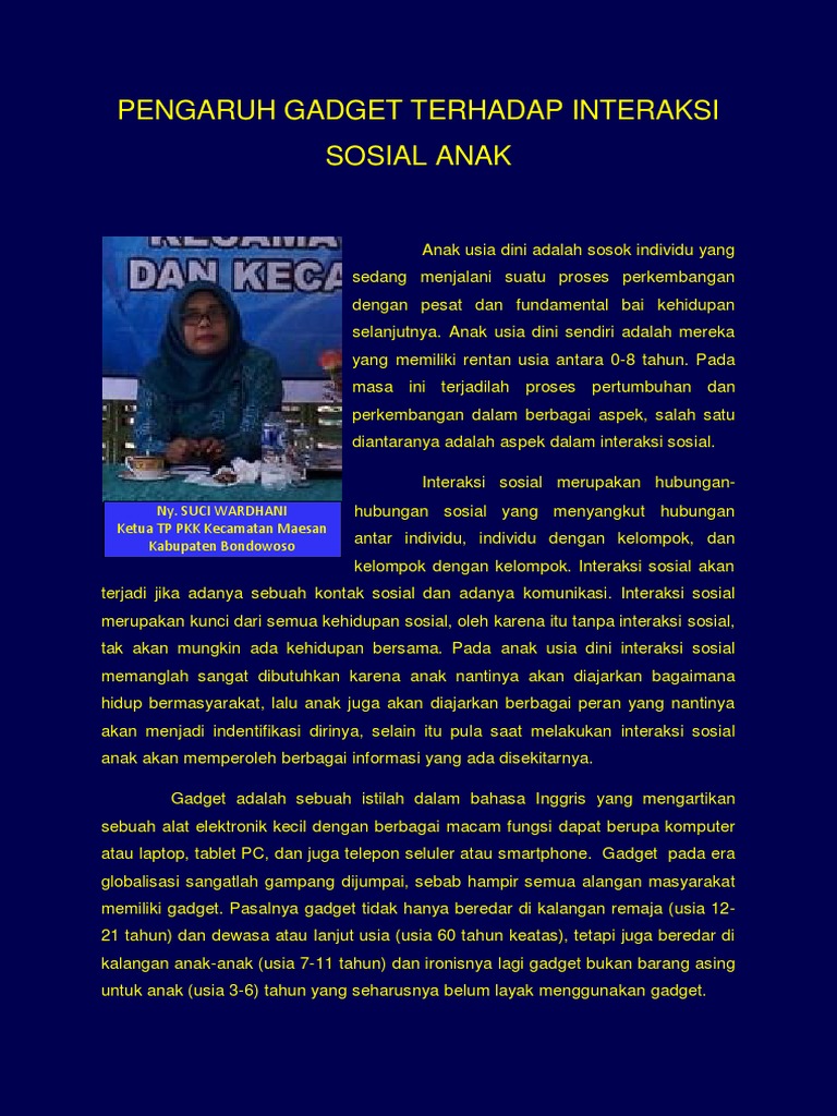 Pengaruh Gadget Terhadap Interaksi Sosial Anak | PDF