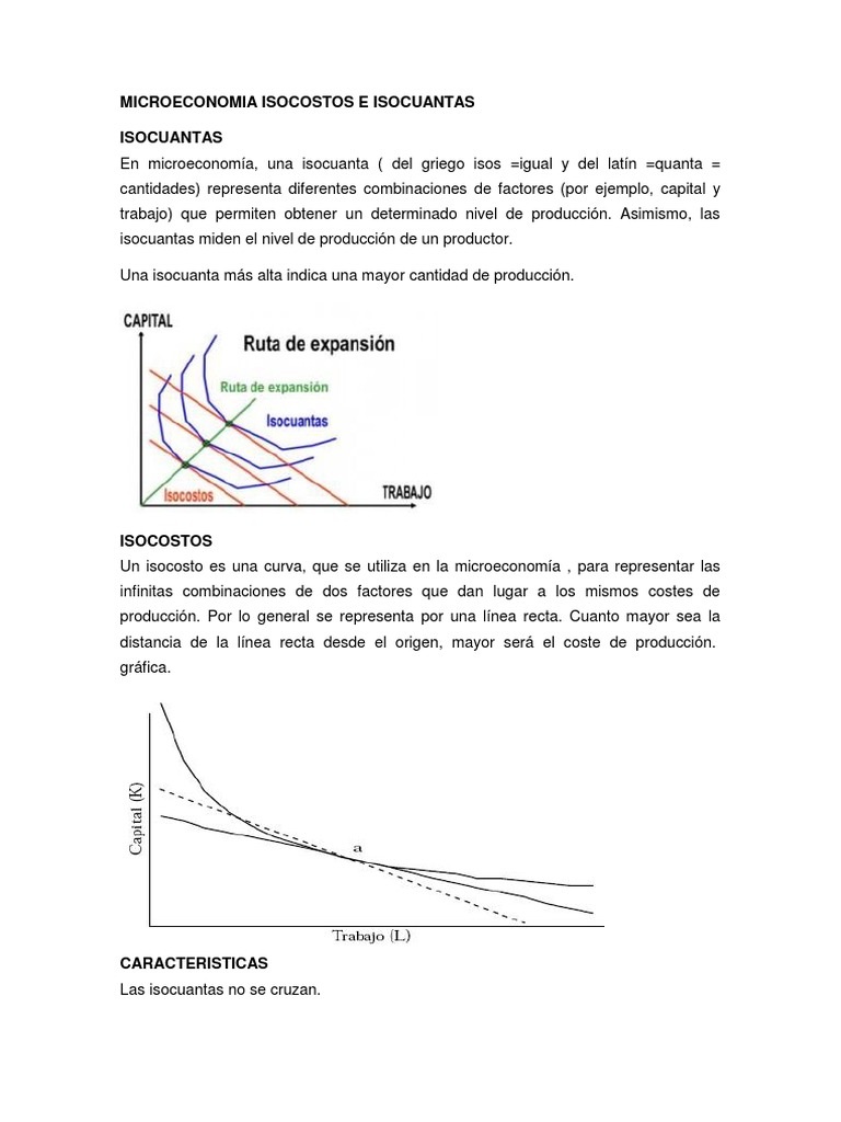 Microeconomia Isocostos e Isocuantas | Microeconomía | Negocios económicos
