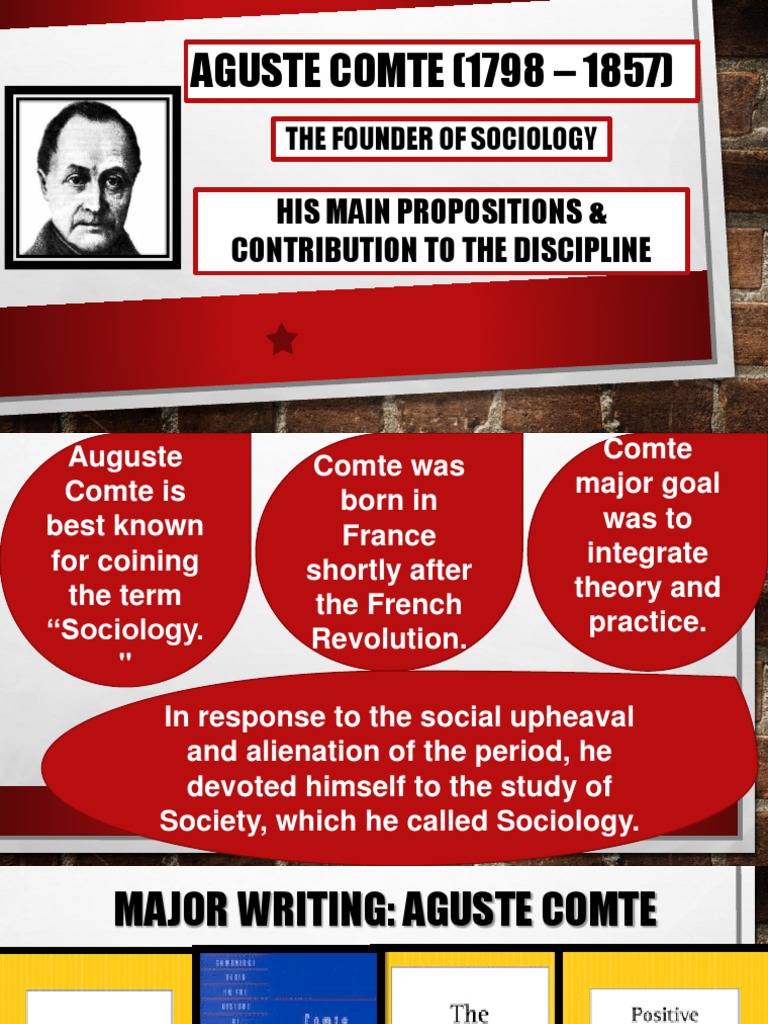 Aguste Comte (1798 - 1857) | PDF | Positivism | Sociology