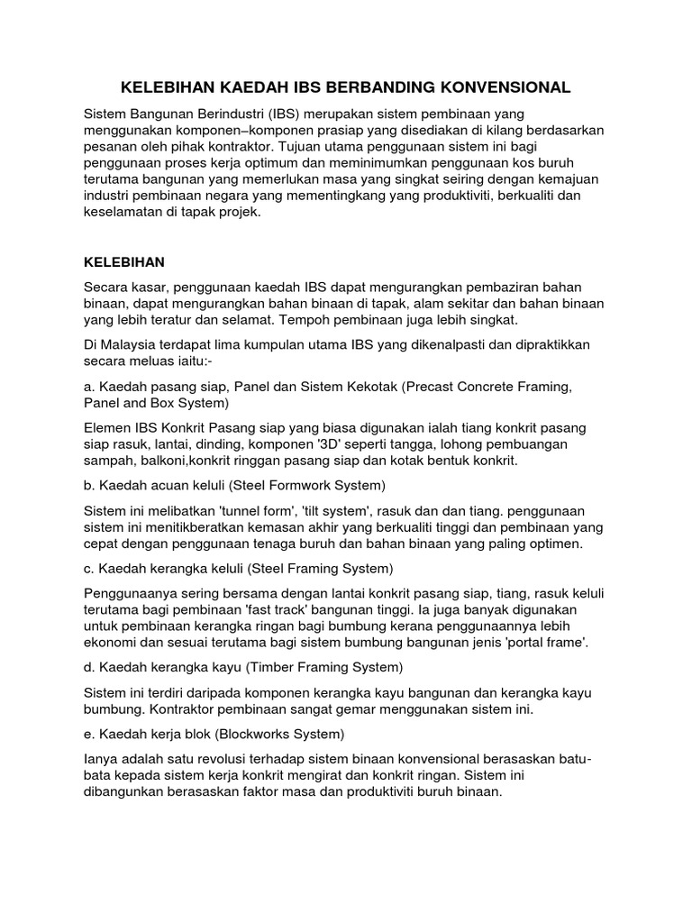 Kelebihan Kaedah Ibs Berbanding Konvensional | PDF