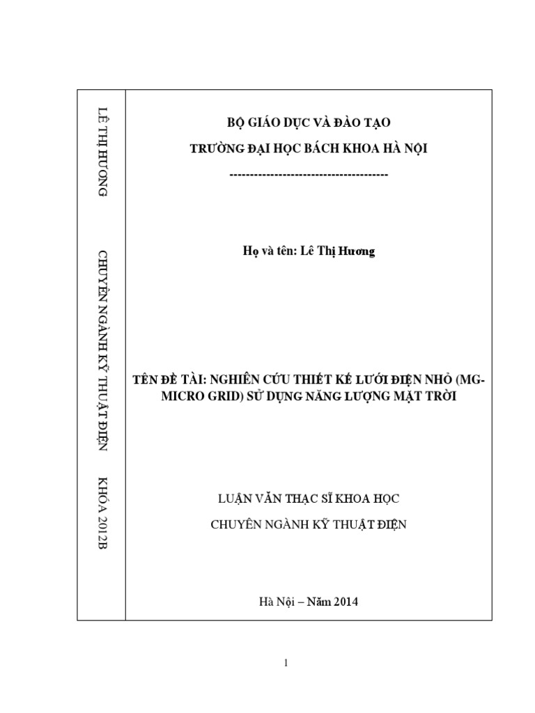 (123doc) Nghien Cuu Thiet Ke Luoi Dien Nho MG Micro Grid Su Dung Nang Luong Mat Troi | PDF