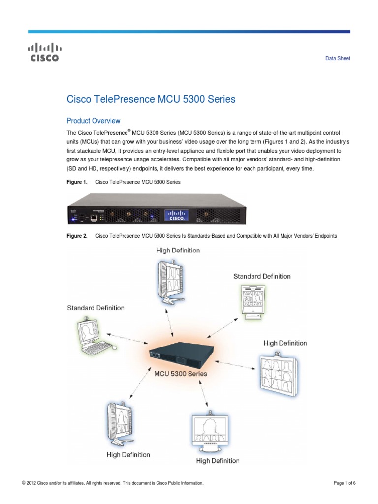 Cisco Mcu 5300 Series Datasheet PDF | PDF | Session Initiation Protocol ...