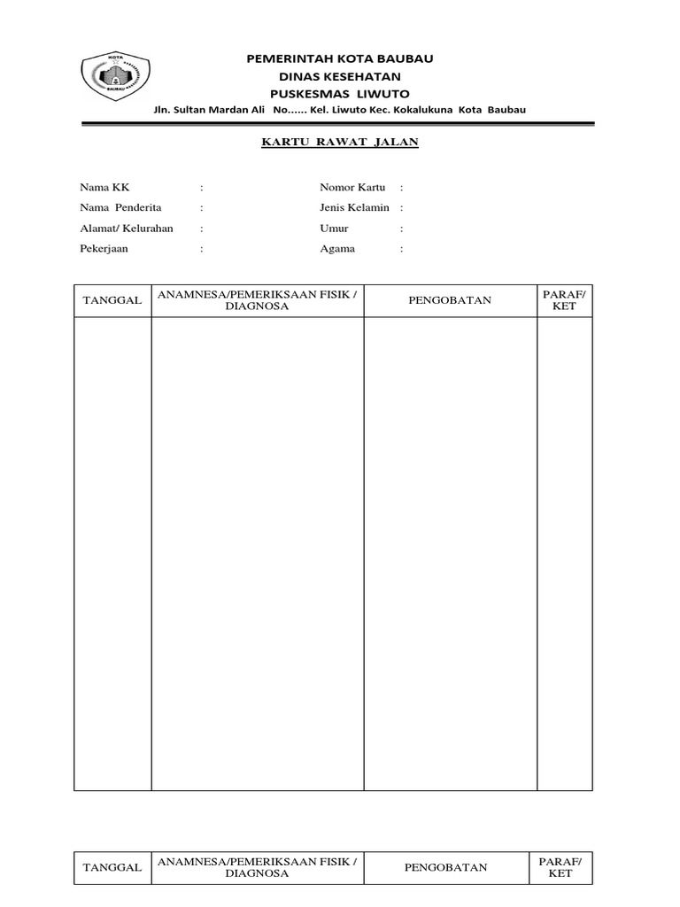 Kartu Rawat Jalan (BARU) | PDF