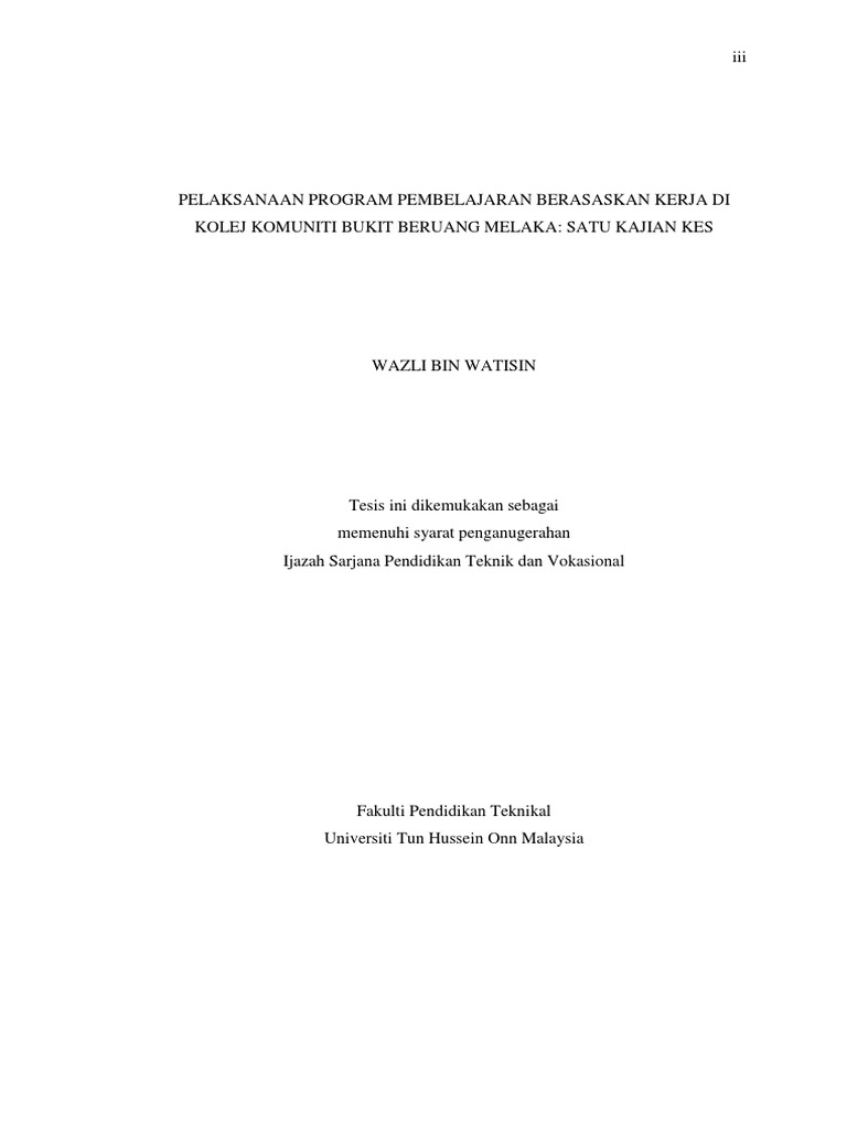 WAZLI - WATISIN Pelaksanna Program Di Kolej Vokasional | PDF