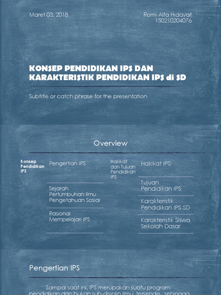 Konsep Pendidikan Ips Dan Karakteristik Pendidikan Ips Di SD | PDF