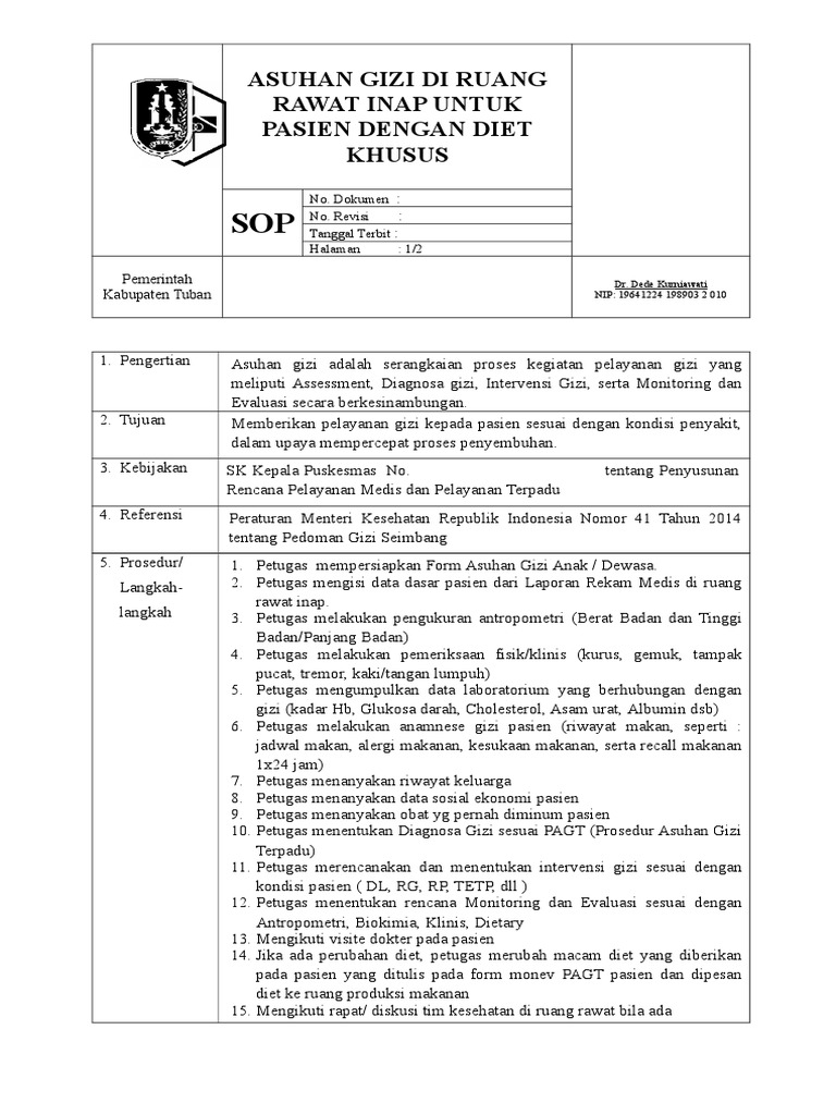 Sop Diet Khusus | PDF