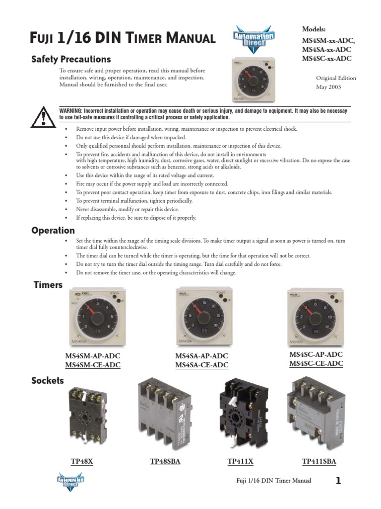 Fuji Timer | PDF | Timer | Electrical Wiring
