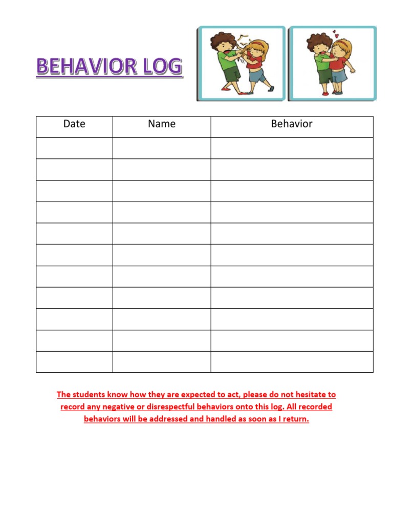 Behavior Log | PDF