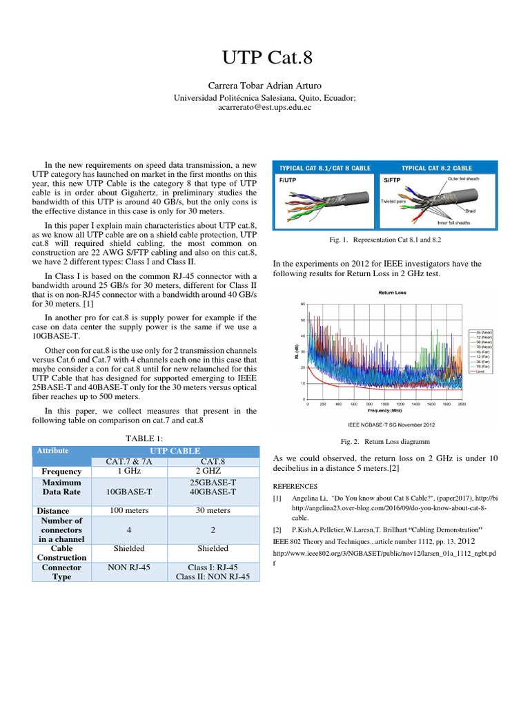 UTP Cat.8 | PDF | Electronics | Telecommunications