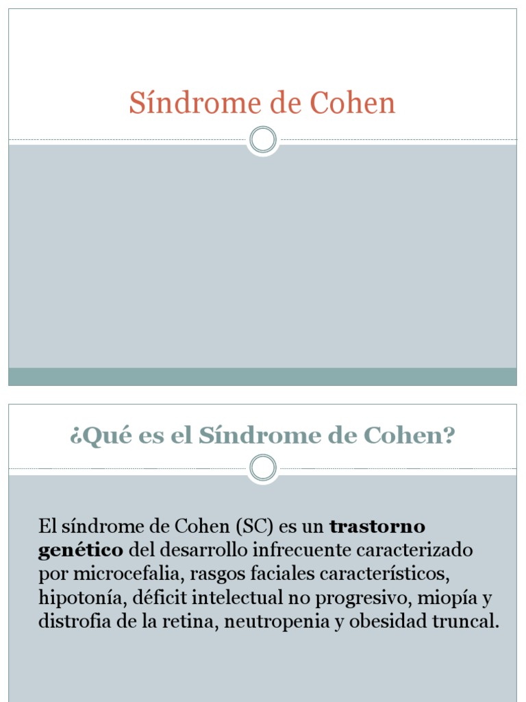 Características del Síndrome de Cohen | PDF | Discapacidad intelectual ...