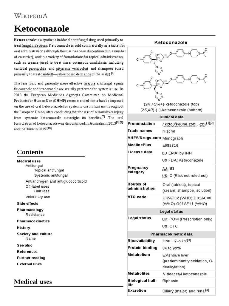 Ketoconazole | PDF | Medicinal Chemistry | Pharmacology
