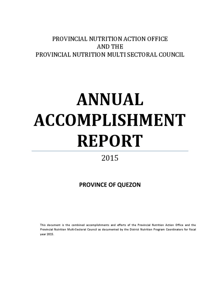 2015 Provincial Nutrition Action Office (Quezon Province) Annual ...