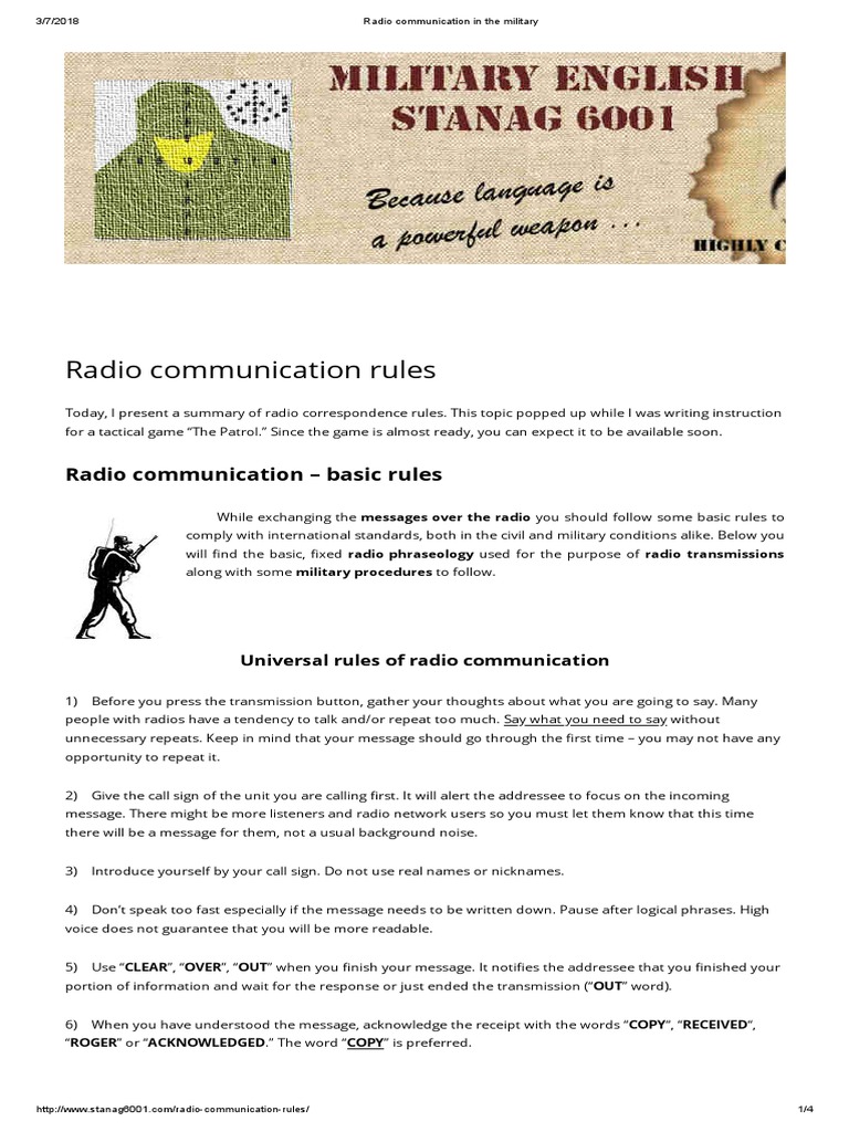 Military Radio Communication Language U.S. Military Lingo: The