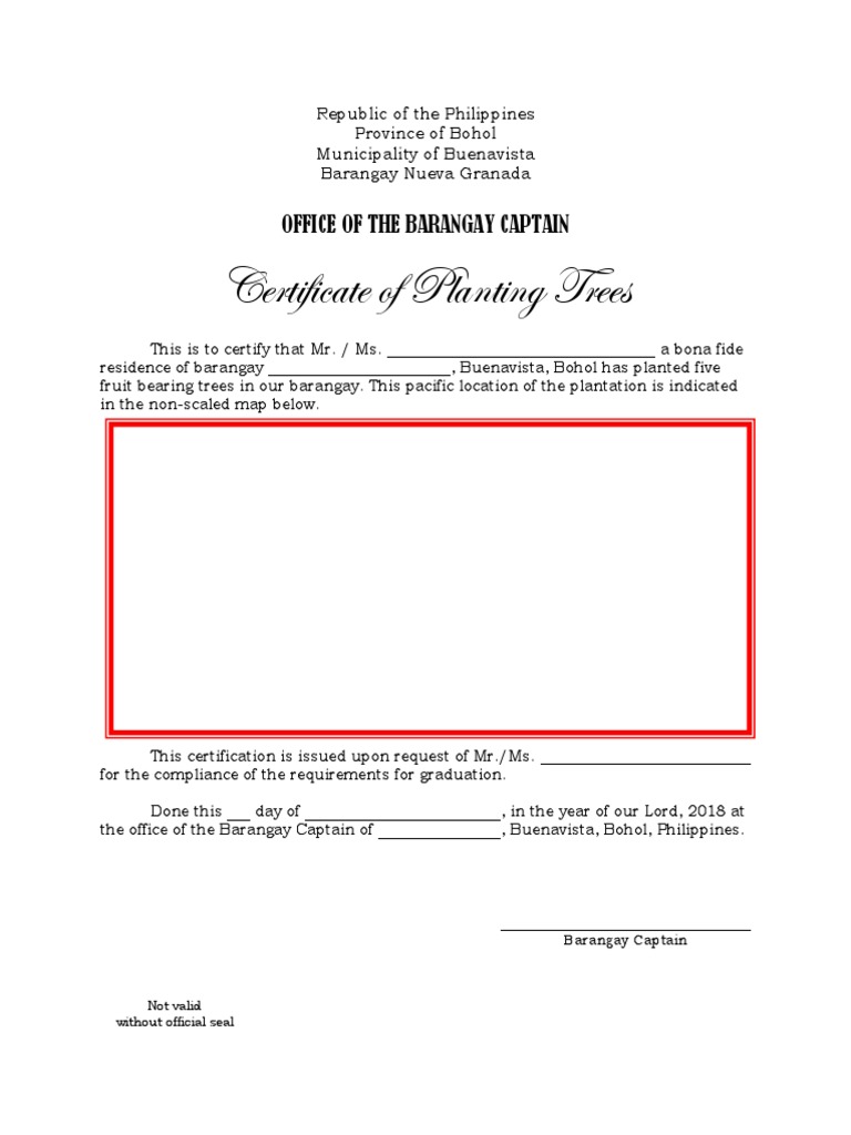 Certification of Planting Trees | PDF