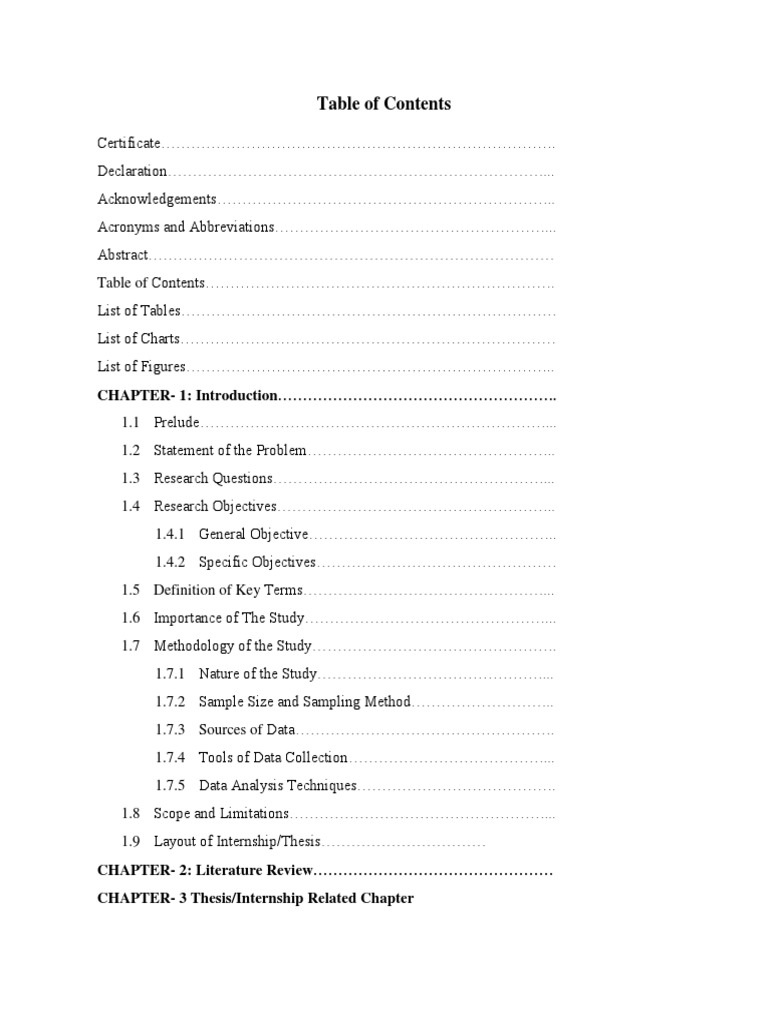 Layout of Thesis | PDF