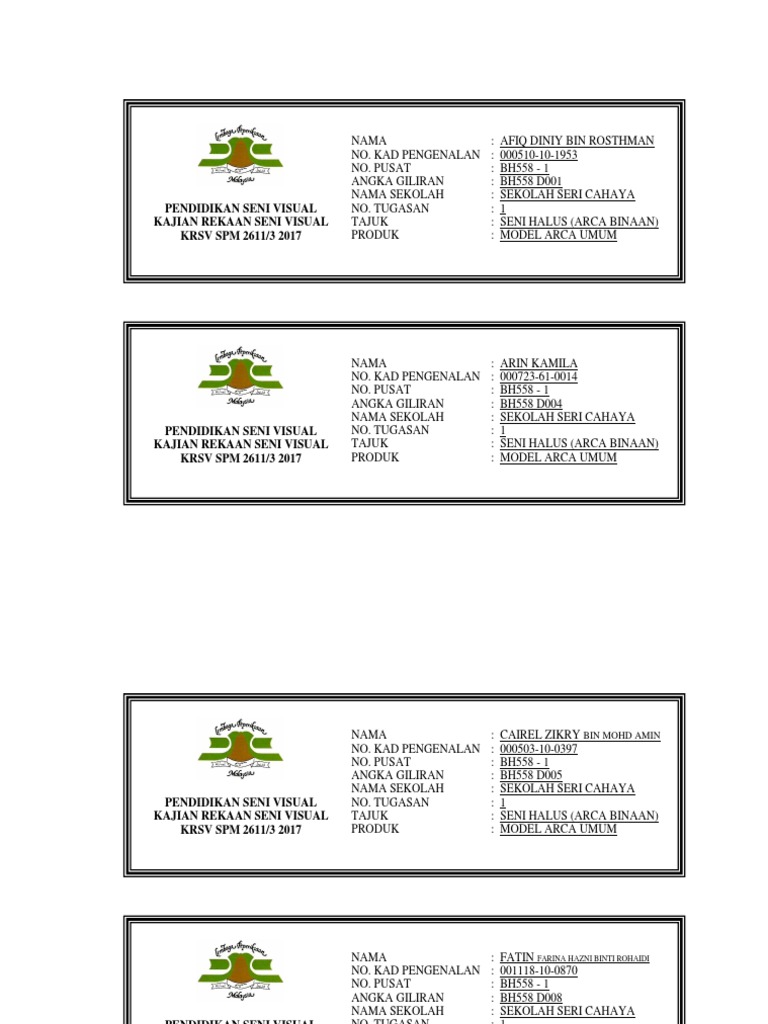 Label File SPM 2017 | PDF