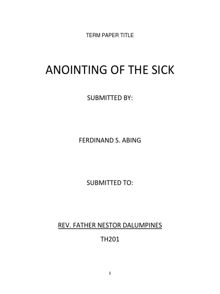 Anointing of The Sick | PDF | Catholic Church | Anointing