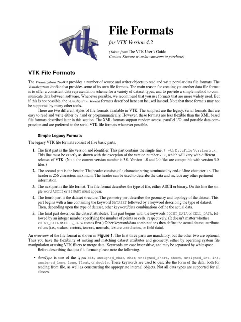 VTK File Formats | PDF | File Format | Array Data Type