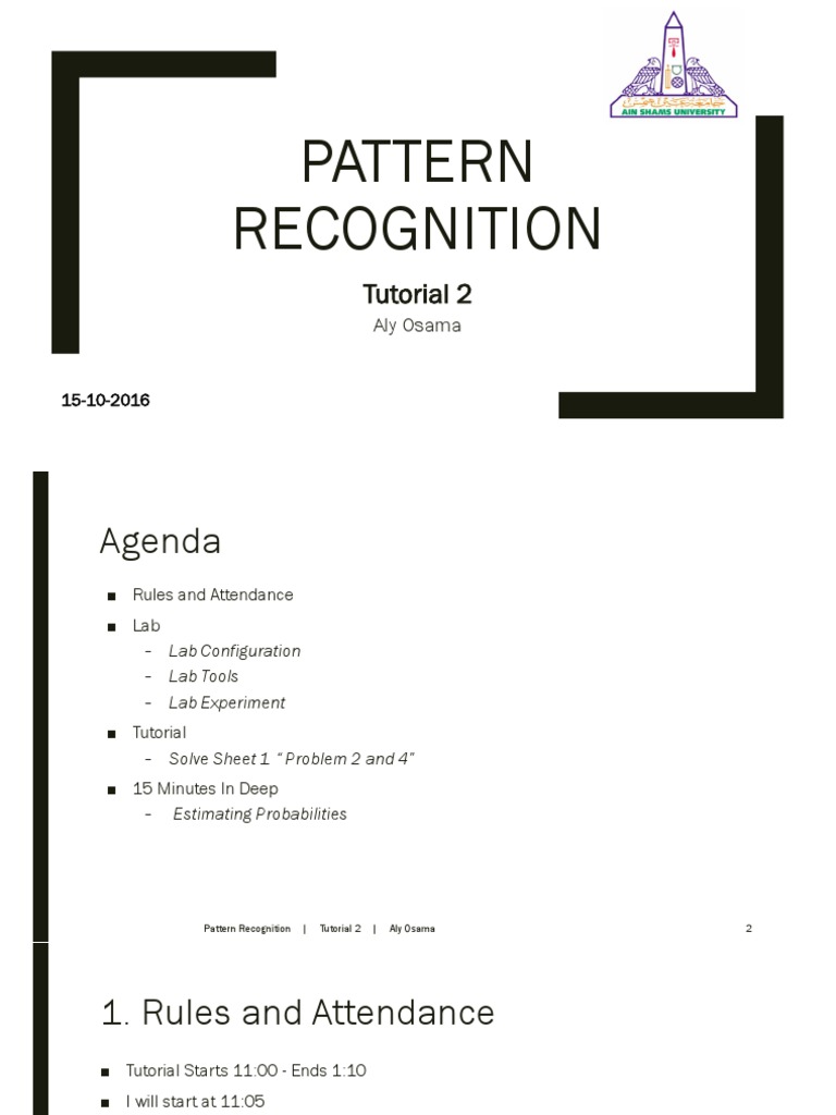 Pattern Recognition: Tutorial 2 | PDF | Pattern Recognition | Statistical Classification