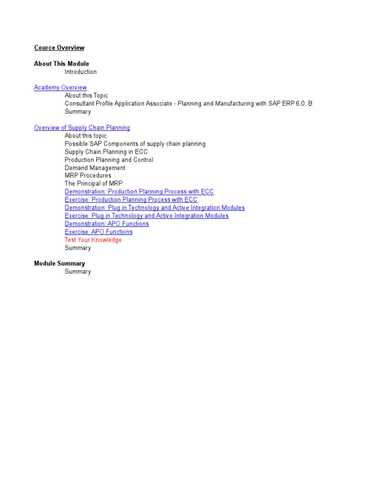 Cource Overview About This Module: Test Your Knowledge | PDF