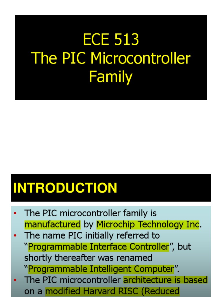 ECE 513 - PART1-Introduction To PIC16F84A | PDF | Pic Microcontroller | Microcontroller