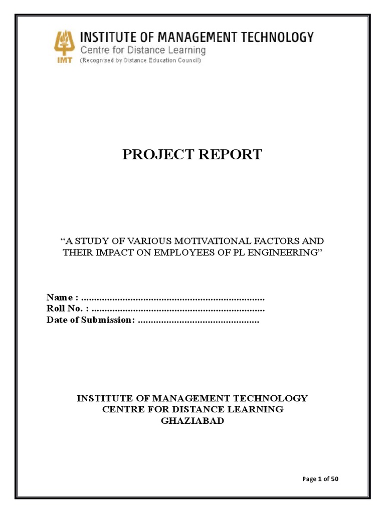 Project Report On Employee Motivation-1 | PDF | Motivation | Motivational