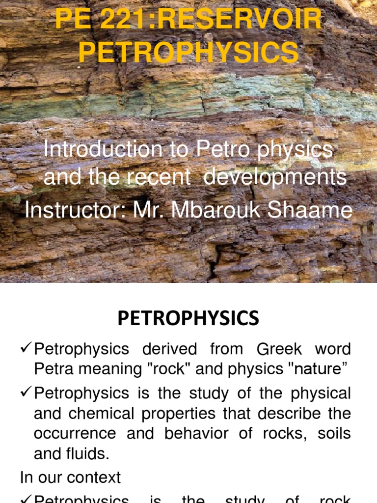 Reservoir Petrophysics Overview | PDF | Petroleum Reservoir | Applied ...